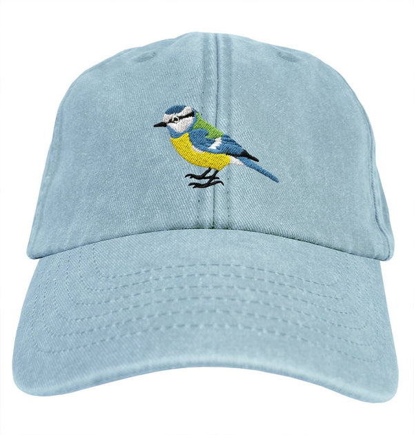 Blue Tit Baseball Cap - Wildlife Hat - British Birds Hat - UK - Blue Panda