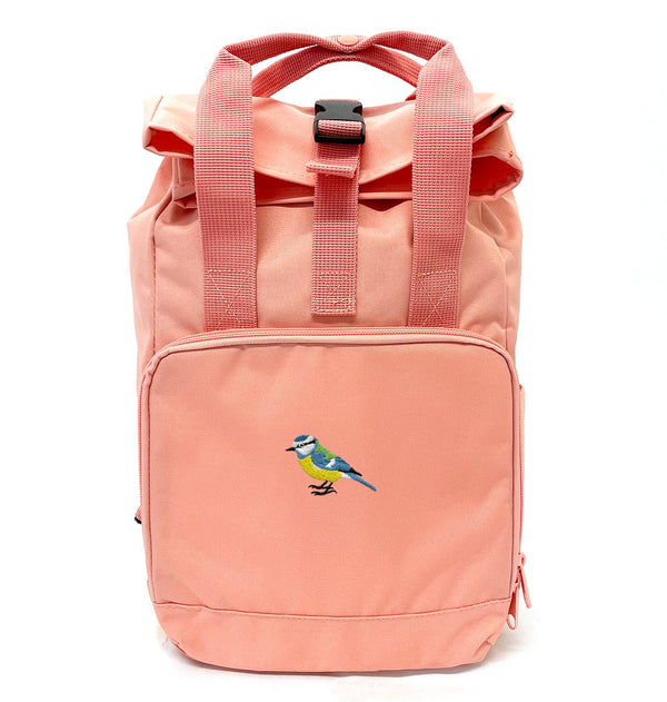 Blue Tit Recycled Backpack - Mini Roll-top Garden Bird Eco Backpack ...