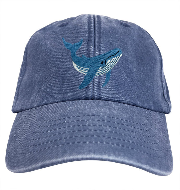 Blue Whale Baseball Cap - Sea Life Conservation Hat - UK - Blue Panda