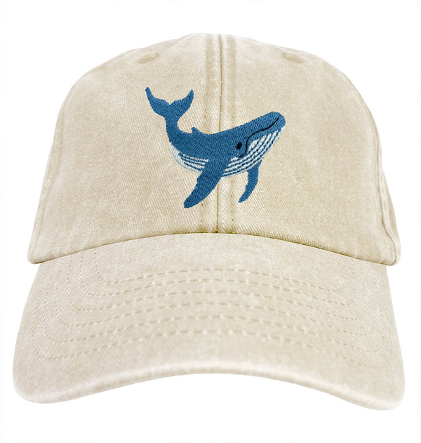 Blue Whale Baseball Cap - Sea Life Conservation Hat - UK - Blue Panda