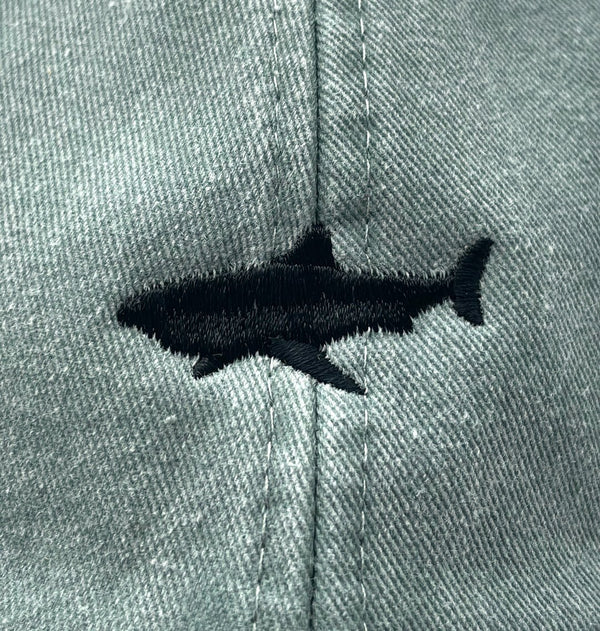 Shark Logo Cap - Great White Shark Embroidered Baseball Cap - Blue Panda