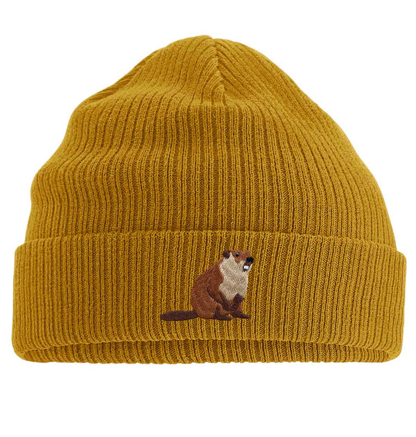 Beaver Beanie Hat - Organic Cotton - British Wildlife Embroidered Hat ...