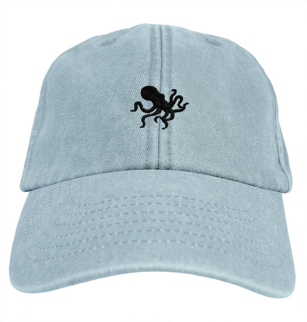 Octopus Logo Baseball Cap - Sea Life Hat - Conservation Design - Blue Panda