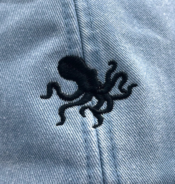 Octopus Logo Baseball Cap - Sea Life Hat - Conservation Design - Blue Panda
