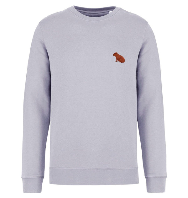 Capybara Sweatshirt Jumper - Womens Embroidered Animal Top Organic ...