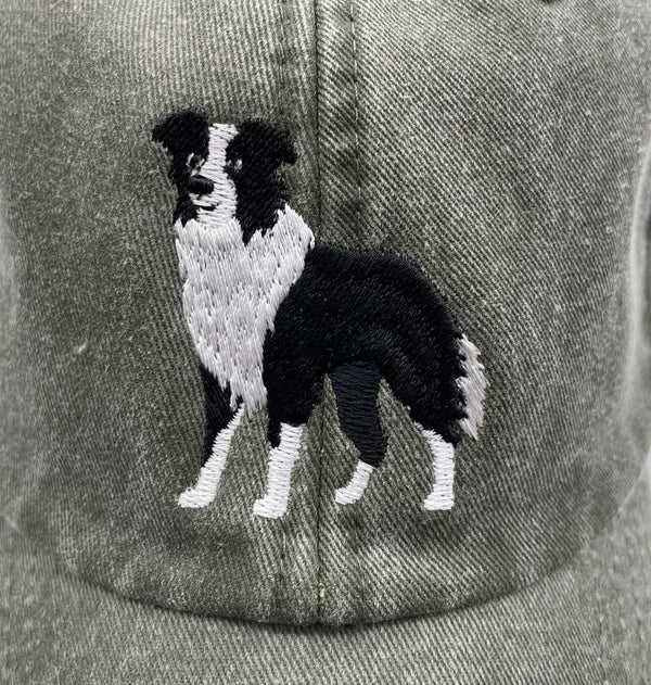 Border Collie Baseball Cap - Collie Hat - Embroidered Collie Dog - Blue ...