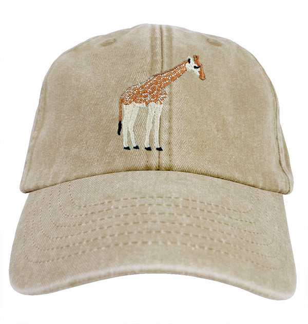 Giraffe Baseball Cap - Giraffe Embroidered Animal Hat - Wildlife ...