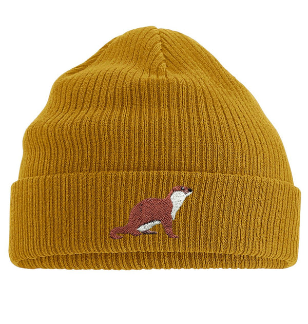 Otter Beanie Hat - Organic Cotton - British Wildlife Embroidered Animal ...