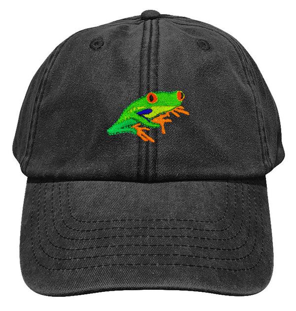 Red-Eyed Tree Frog Baseball Cap - Red-Eyed Tree Frog Embroidered Animal ...